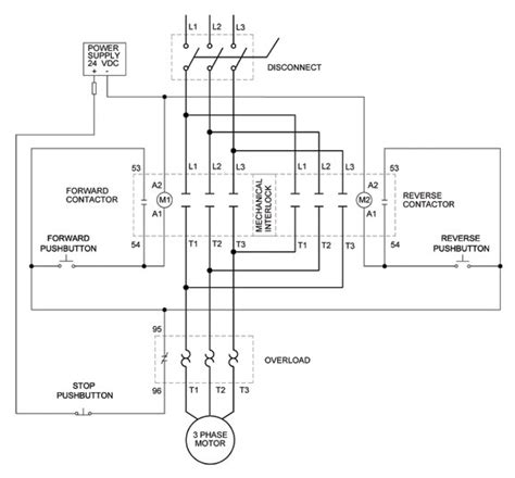 Forward Reverse 3 Phase Motor Wiring Diagram Overload Protec