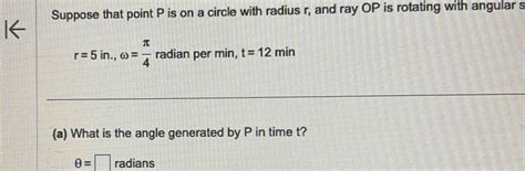 solved suppose that point p is on a circle with radius r and ray op