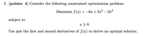Solved Points Consider The Following Constrained Chegg