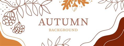 Simple Template Long Banner With Autumn Leaves Rowan Oak Leaf