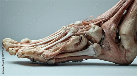 Detailed Human Anatomy Of The Foot Featuring Bones And Muscles For