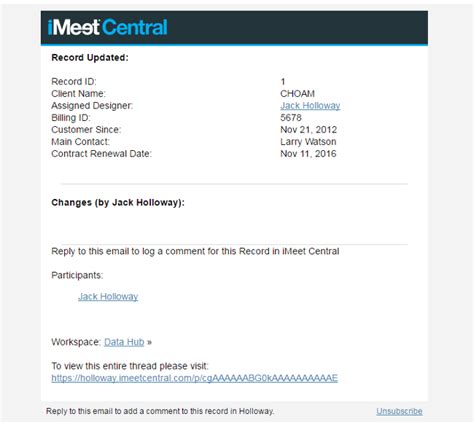 January 30 2017 Email Notification Format Refresh Imeet Central