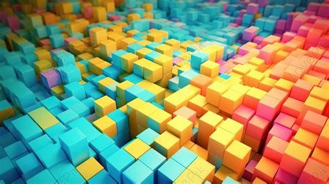 시각적 효과를 극대화하는 큐빅 추상 멋진 3d 일러스트레이션 시각적 배경 시각 효과 배경 영향 배경 이미지 Hd 시각적