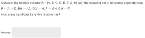 Solved Consider The Relation Scheme R A B C D E F Chegg