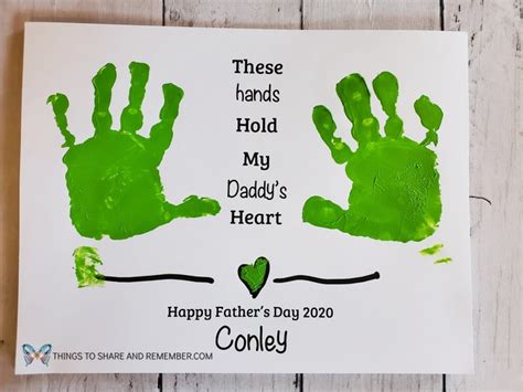 These Hands Handprint Fathers Day Printable Things To Share And Remember