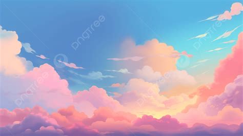 Clouds Dreamy Sky Colorful Sky Creative Illustration Sky Background Sky Cartoon Cute Clouds