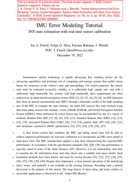 Imu Error Modeling Tutorial Pdf Inertial Navigation System