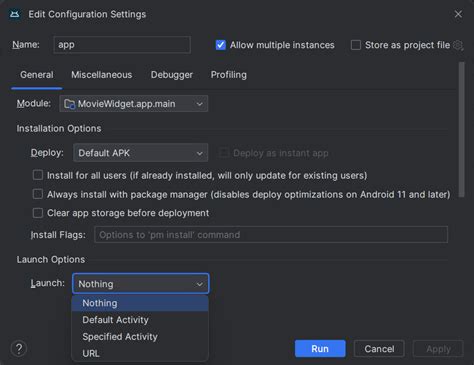widget declaration android by example
