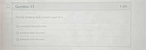 Solved Question 111 ﻿ptsthe San Andreas Fault System Is Part