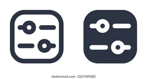 horizontal sliders control panel simple icons stock vector royalty