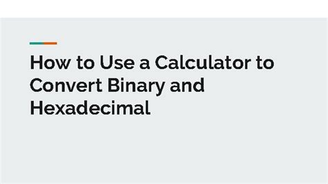 How To Use A Calculator To Convert Binary