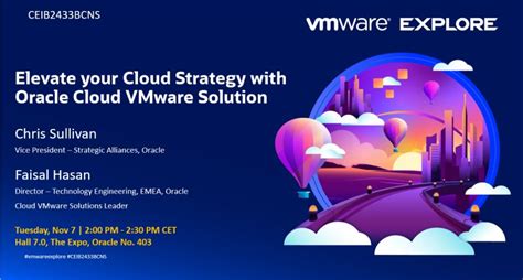 Vmwareexplore2023 Oracle Oraclecloud Oraclecloudinfrastructure Faisal Hasan