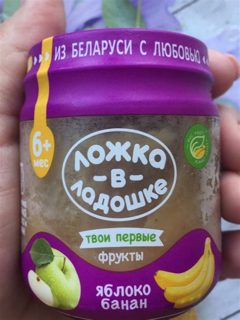 Детское питание «Ложка в ладошке» Пюре из яблок и банана | отзывы