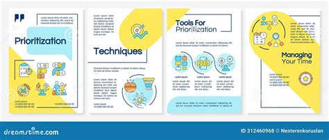 Prioritization Techniques Brochure Template Cartoon Vector