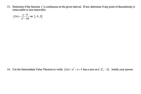 solved 13 determine if the function f is continuous on the