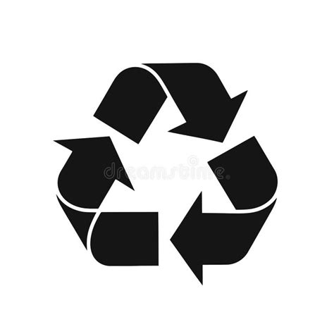 A Black Recycling Symbol With Three Arrows Forms A Triangle Stock