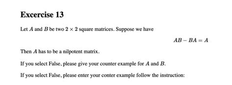 Solved Excercise Let A And B Be Two X Square Chegg