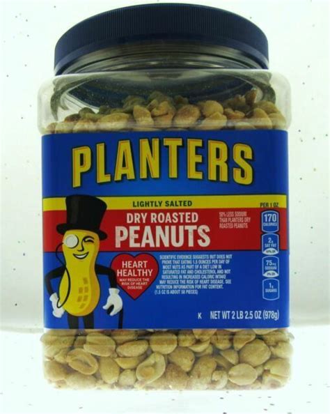 Planters Lightly Salted Dry Roasted Peanuts 345 Ounce Jar For Sale