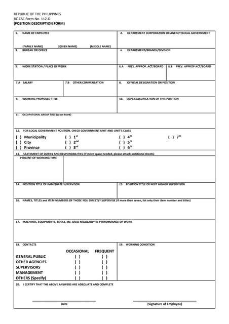Csc Form 211 Pdf