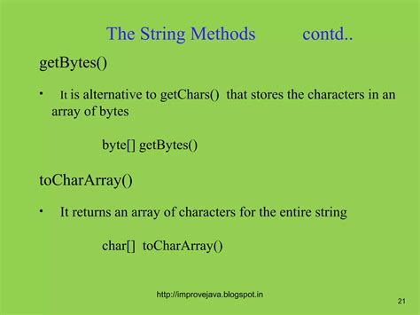 String Classes And Its Methods20