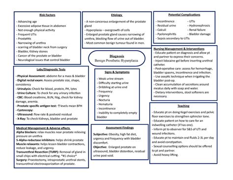 Concept Map Bph Potential Complications Incontinence Utis Residual