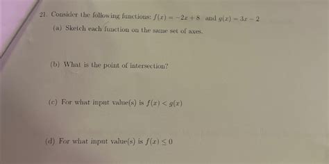 Solved Consider the following functions: f(x)=-2x+8 ﻿and | Chegg.com