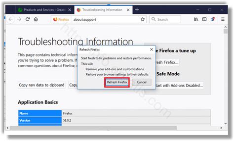how to reset mozilla firefox settings