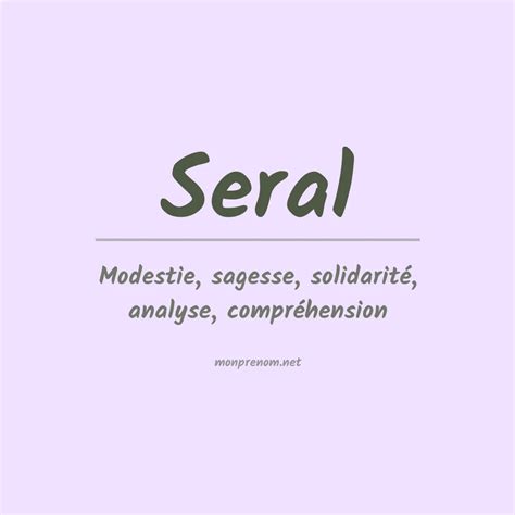 Signification Du Prénom Seral