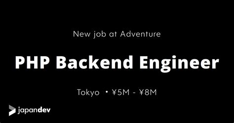 Php Backend Engineer At Adventure In Japan Japan Dev