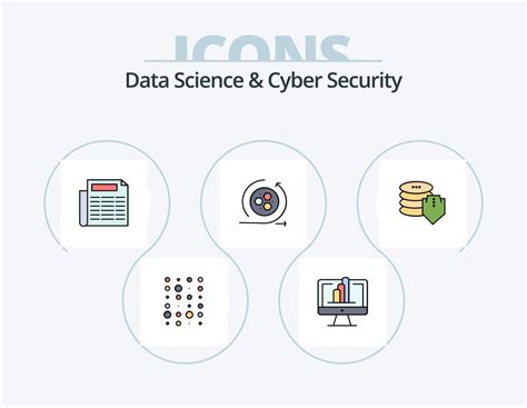 Data Science And Cyber Security Line Filled Icon Pack 5 Icon Design Data Scince Pattren