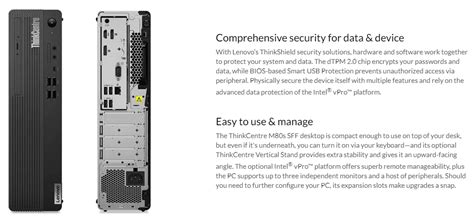LENOVO ThinkCentre M Q Gen Tiny Desktop PC I GB DDR GB SSD Win Pro Yrs