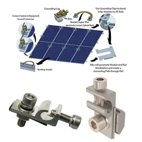 Solar Panel Grounding Lug Anti Thunder Pv Module Wire Management Clip £