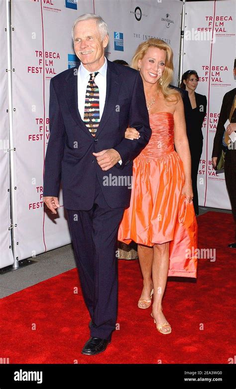 Ted Turner And His Wife Arrive At The Premiere Of The Interpreter