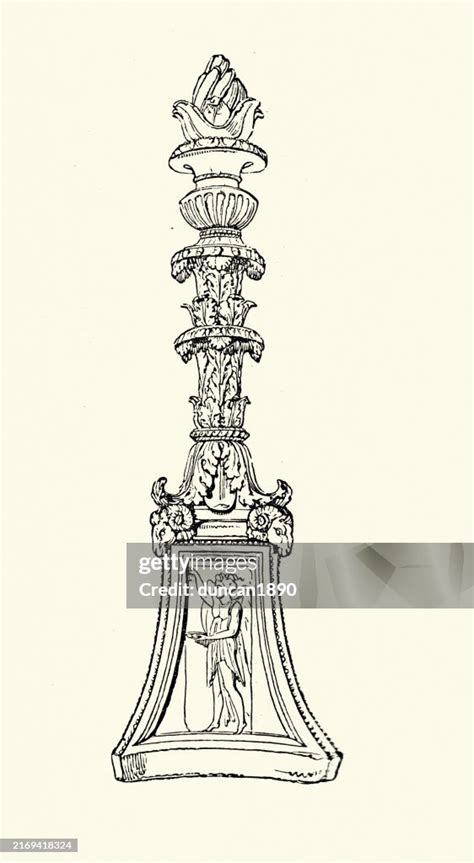 Ancient Candelabra From The Townley Collection Vintage Illustration