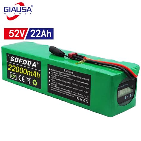 전기 자전거 스쿠터용 리튬 이온 배터리 팩 Bms 및 충전기 포함 5888ve Bike 52v 28ah 1000w