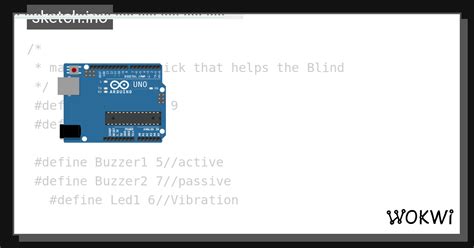 Smart Blind Stick Wokwi ESP STM Arduino Simulator