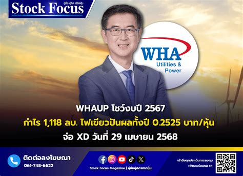Whaup โชว์งบปี 67 กำไรปกติแตะ 1 118 ลบ บอร์ดไฟเขียวปันผลรวมทั้งปี 0