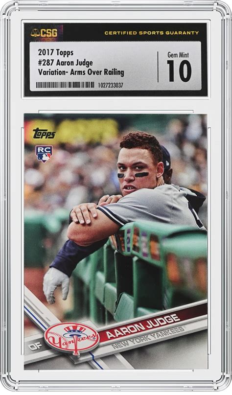 Csg Featured Card Of The Month 2017 Topps 287 Aaron Judge Cgc