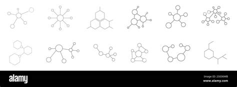 Hub Networks Connections System Symbol Line Icon Molecule Or Atom