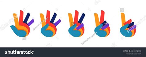 Hands Showing Numbers Hand Gesture Count Stock Vector Royalty Free