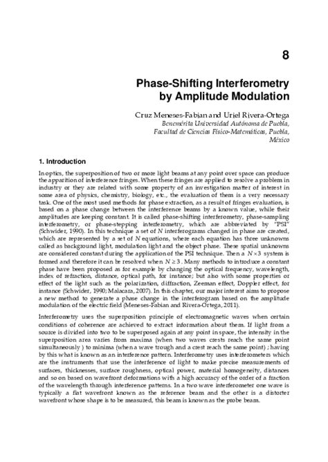 Pdf Phase Shifting Interferometry By Amplitude Modulation