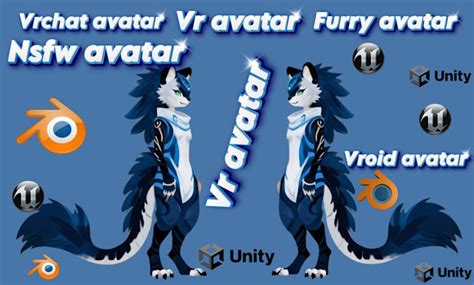 Custom 3d Vrchat Furry Nsfw Rig Vr Character Unity Vroid Model