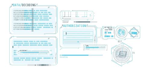 Data Decoding Program Screen With Authorization Window 51682980 Vector