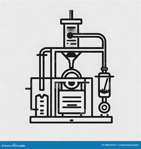 Simple Distillation Apparatus Diagram With Full Process Vector