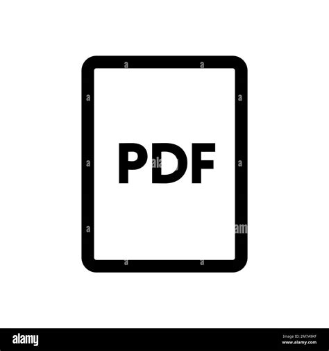 Pdf File Icon Line Isolated On White Background Black Flat Thin Icon On Modern Outline Style