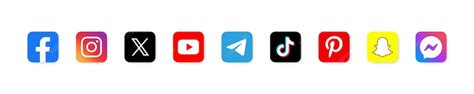 Premium Vector Facebook Instagram Twitter X Youtube Telegram Tiktok