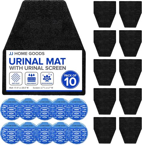 Jj Care 10 Pack Urinal Mats With 10 Blue Screen Deodorizers