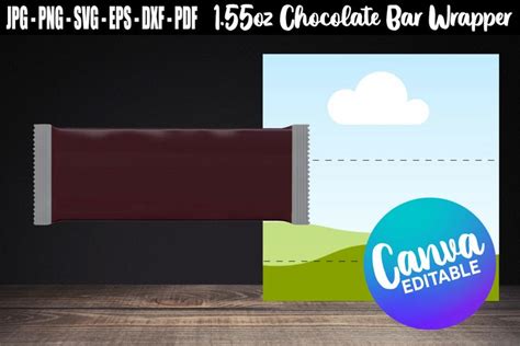 1 55oz Chocolate Bar Wrapper Canva Template