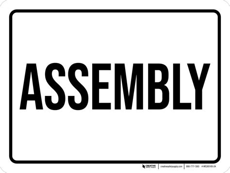 Assembly White Landscape Wall Sign