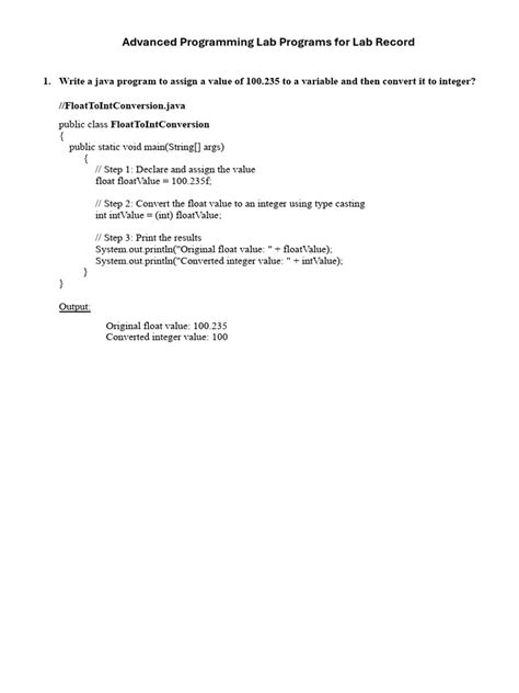 Java Lab Programs For Beginners Pdf Computer File Integer